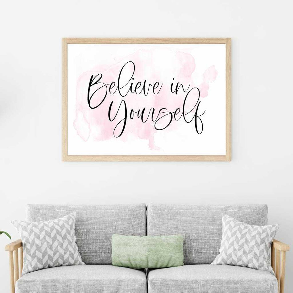 Printable Believe In Yourself Wall Art Template | Hadley Designs ...