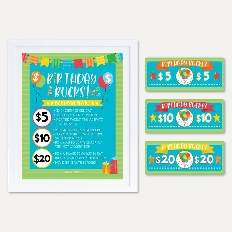 Printable Happy Birthday Bucks Template | Hadley Designs - Printables