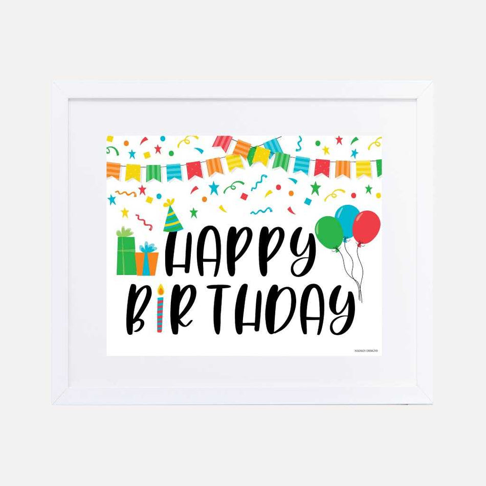 Printable Happy Birthday Sign Template | Hadley Designs