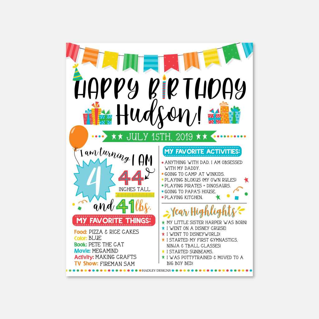 Printable Happy Birthday Interview Template | Hadley Designs - Printables