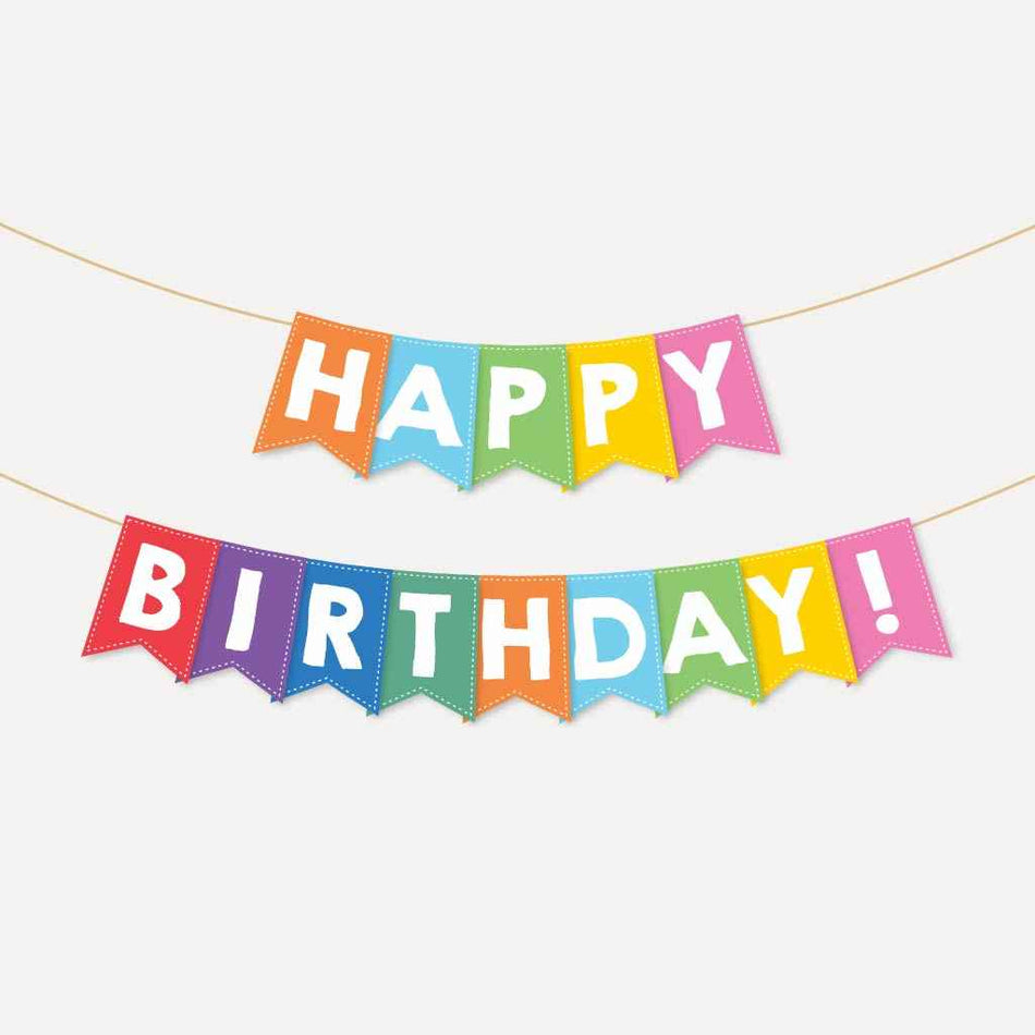 Printable Birthday Banner Template | Hadley Designs