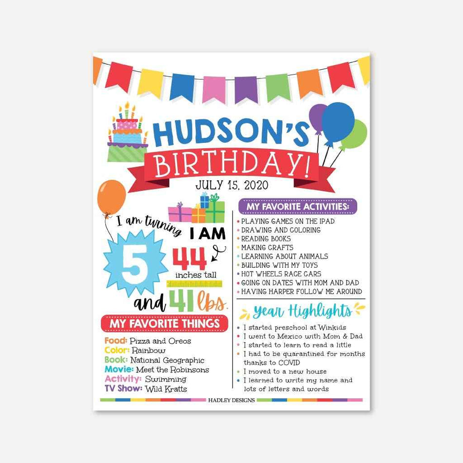 Printable Birthday Interview Template | Hadley Designs - Printables
