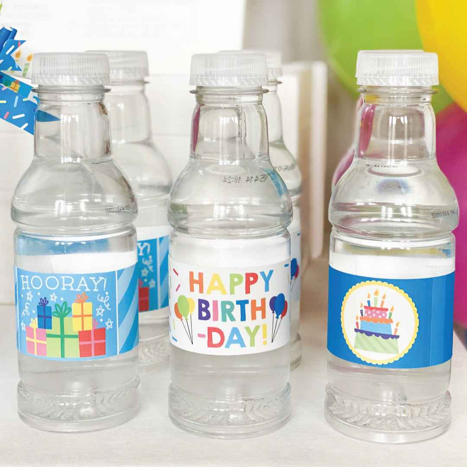 Printable Birthday Water Bottle Labels Template | Hadley Designs