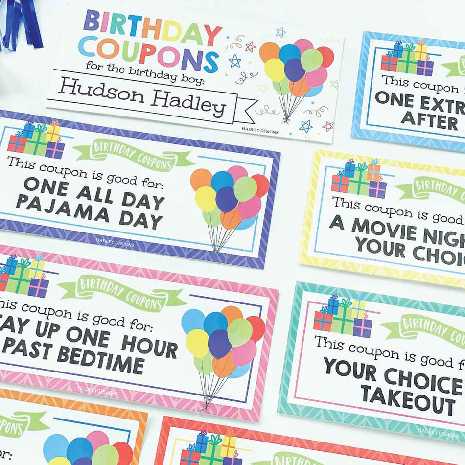 Printable Birthday Love Coupon Templates | Hadley Designs