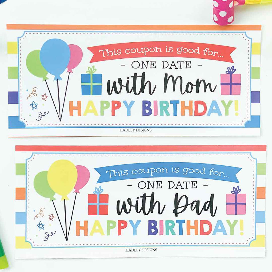 Printable Birthday Date Card Templates | Hadley Designs - Printables