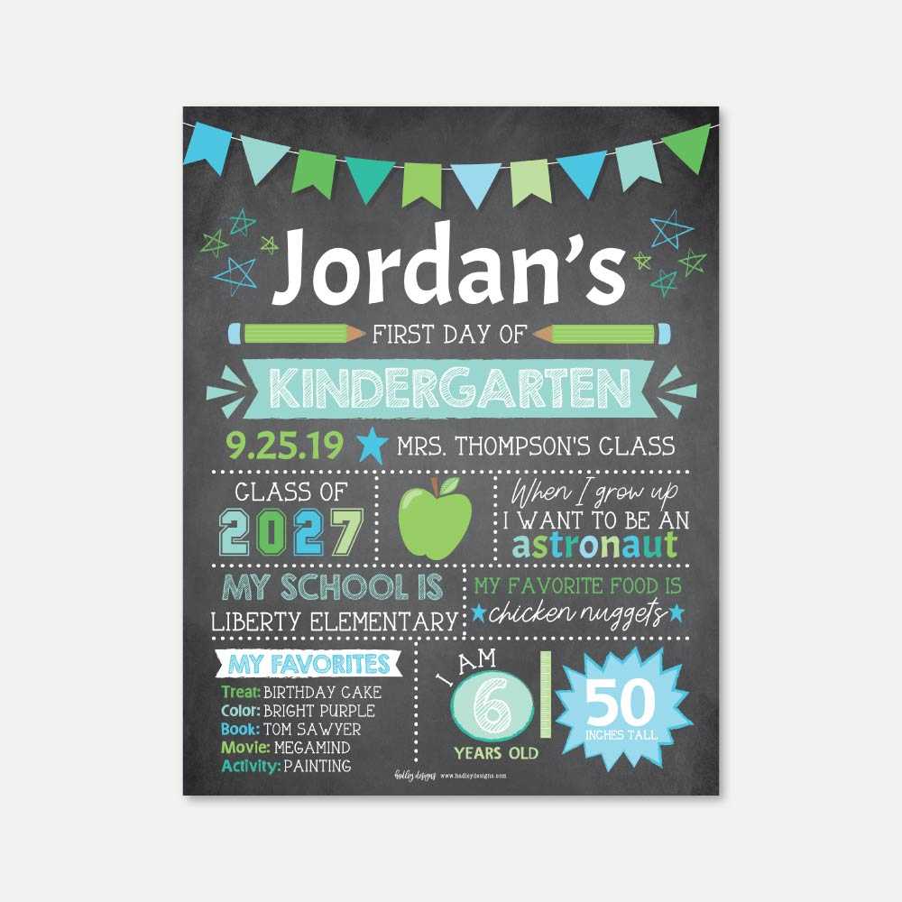 Printable Blue Chalk Back to School Interview Sign Template | Hadley ...