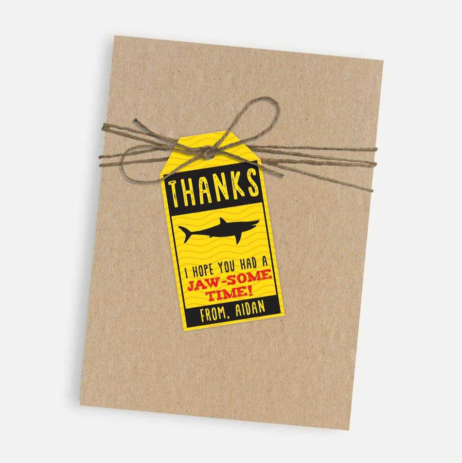 Printable Baby Shark Danger Kids Party Thank You Favor Tag Template ...
