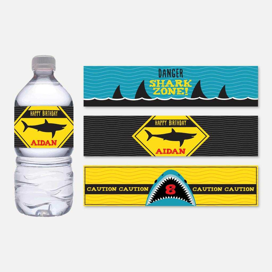 Printable Baby Shark Danger Kids Party Bottle Label Template | Hadley ...