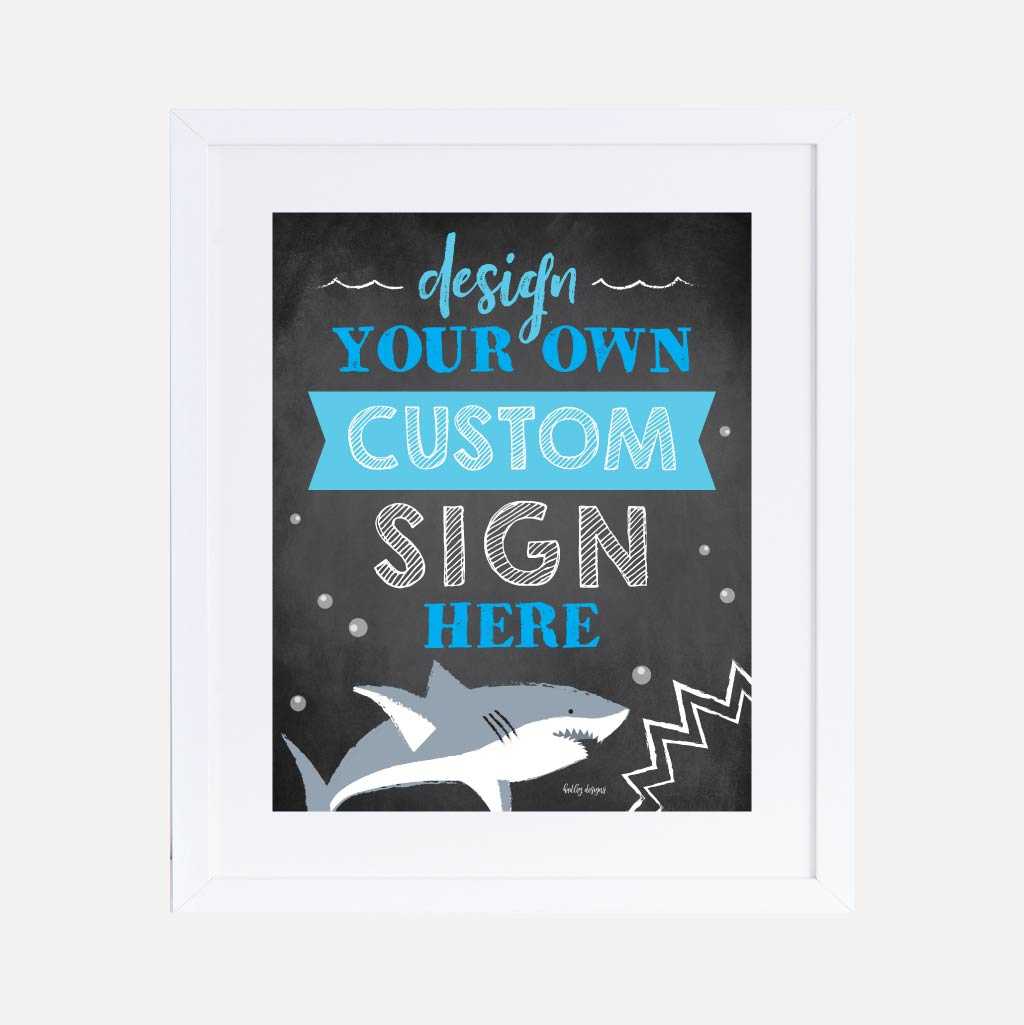 Printable Baby Shark Chalk Kids Party Custom Sign | Hadley Designs