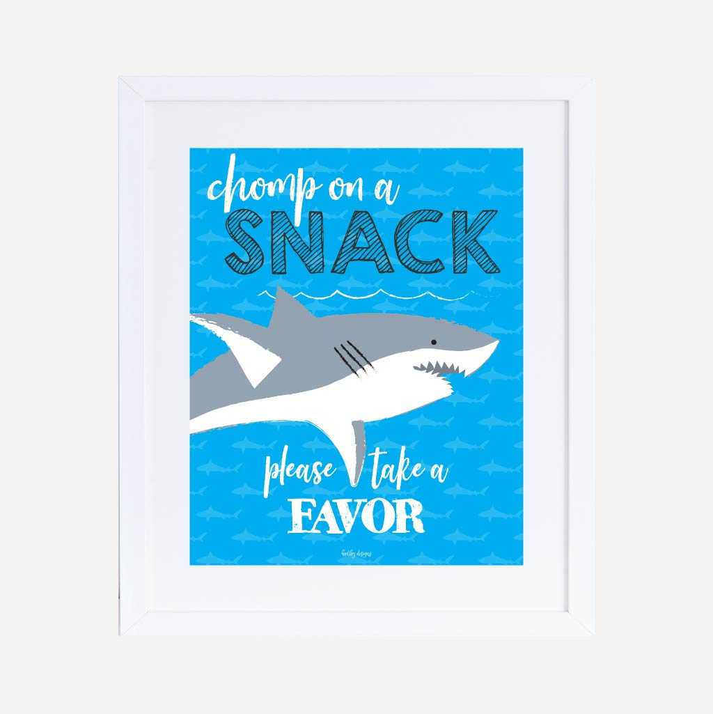 Printable Baby Shark Chalk Kids Party Favors Sign | Hadley Designs ...