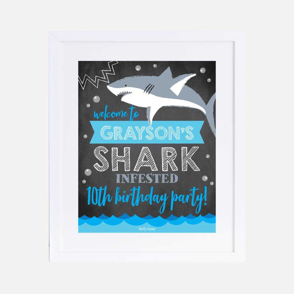 Printable Baby Shark Chalk Kids Party Welcome Sign | Hadley Designs ...