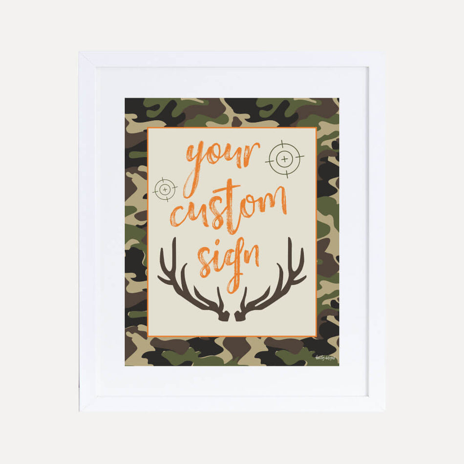 Printable Hunting Camo Kids Party Custom Sign Template | Hadley Designs ...