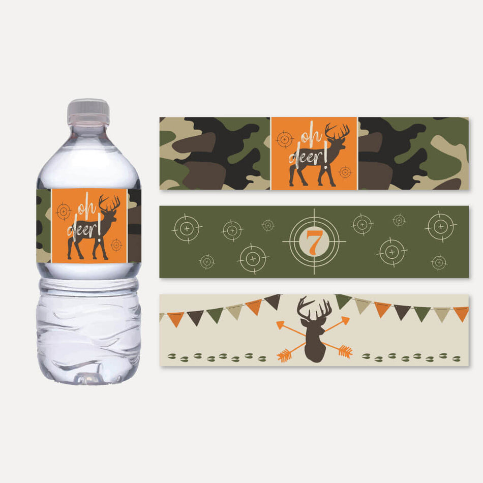 Printable Hunting Camo Kids Party Bottle Label Template | Hadley ...