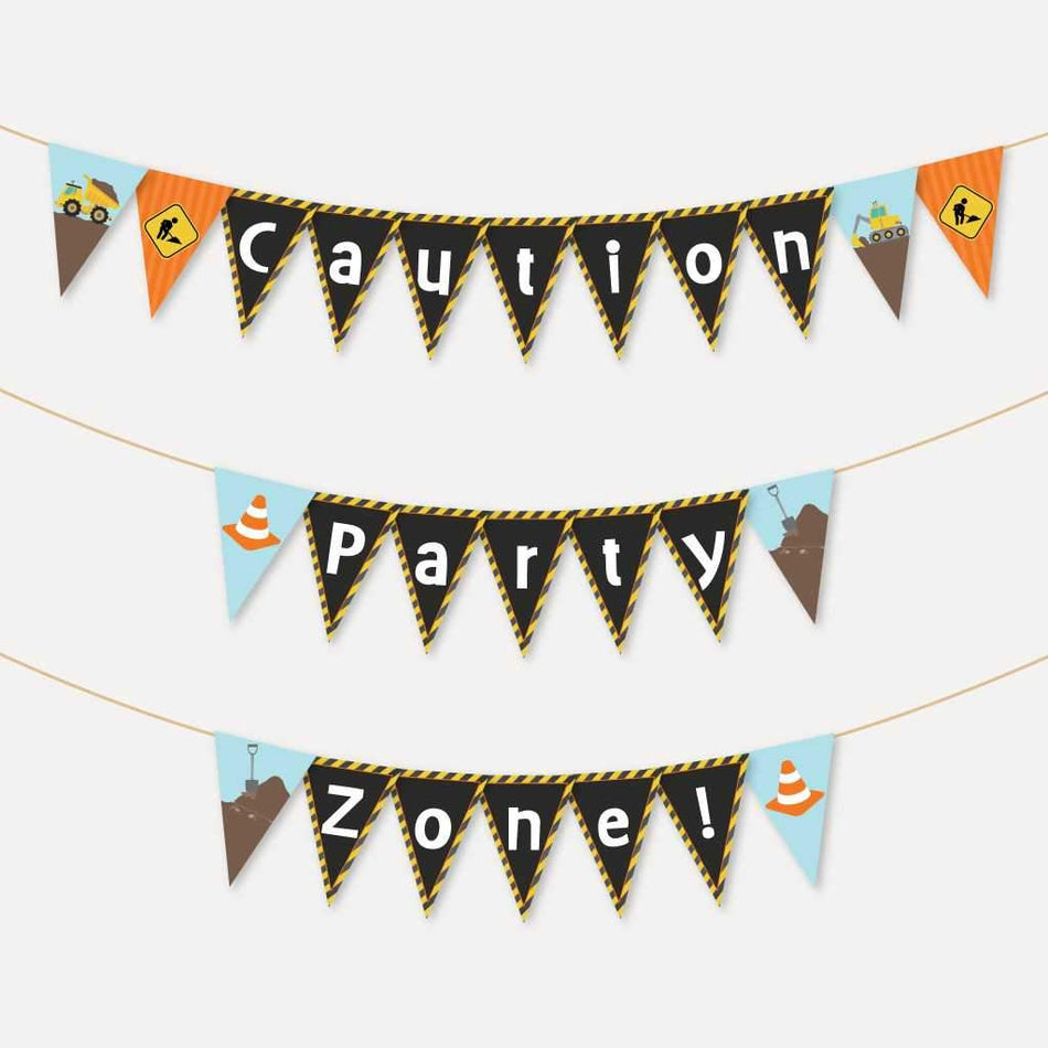 Printable Construction Kids Party Banner Template | Hadley Designs ...