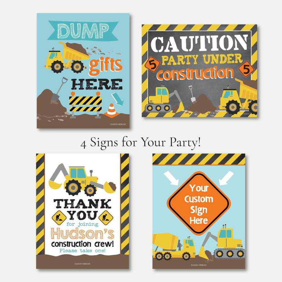 Printable Construction Kids Party Complete Package Templates | Hadley ...