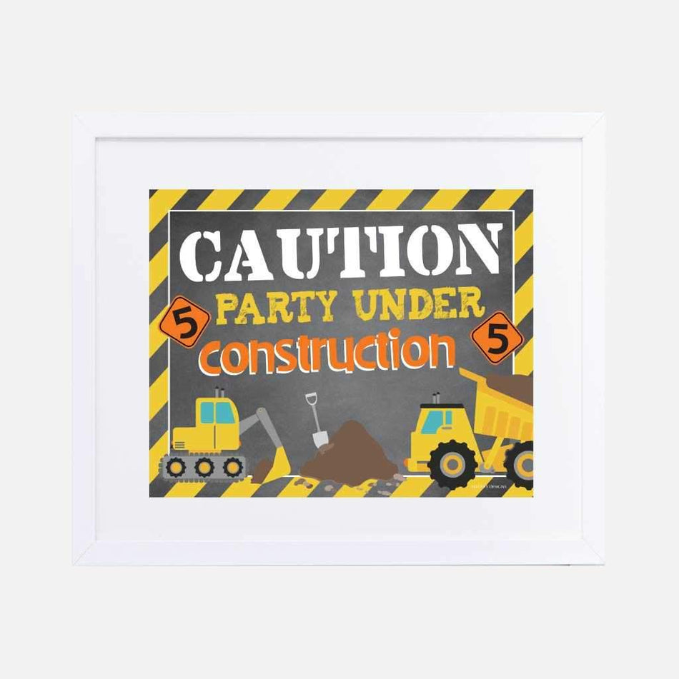 Printable Construction Kids Party Sign Set Templates | Hadley Designs ...