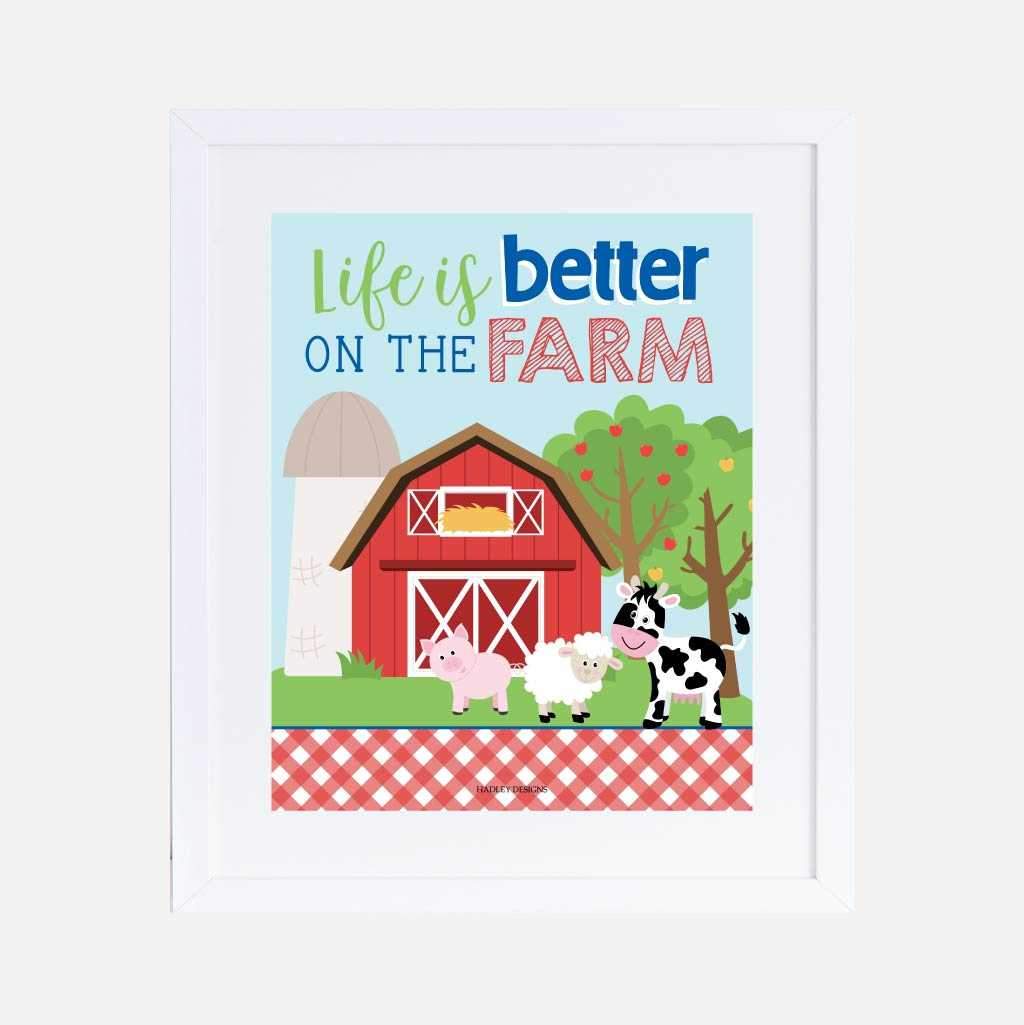 Printable Cartoon Farm Kids Party Birthday Sign Template | Hadley ...