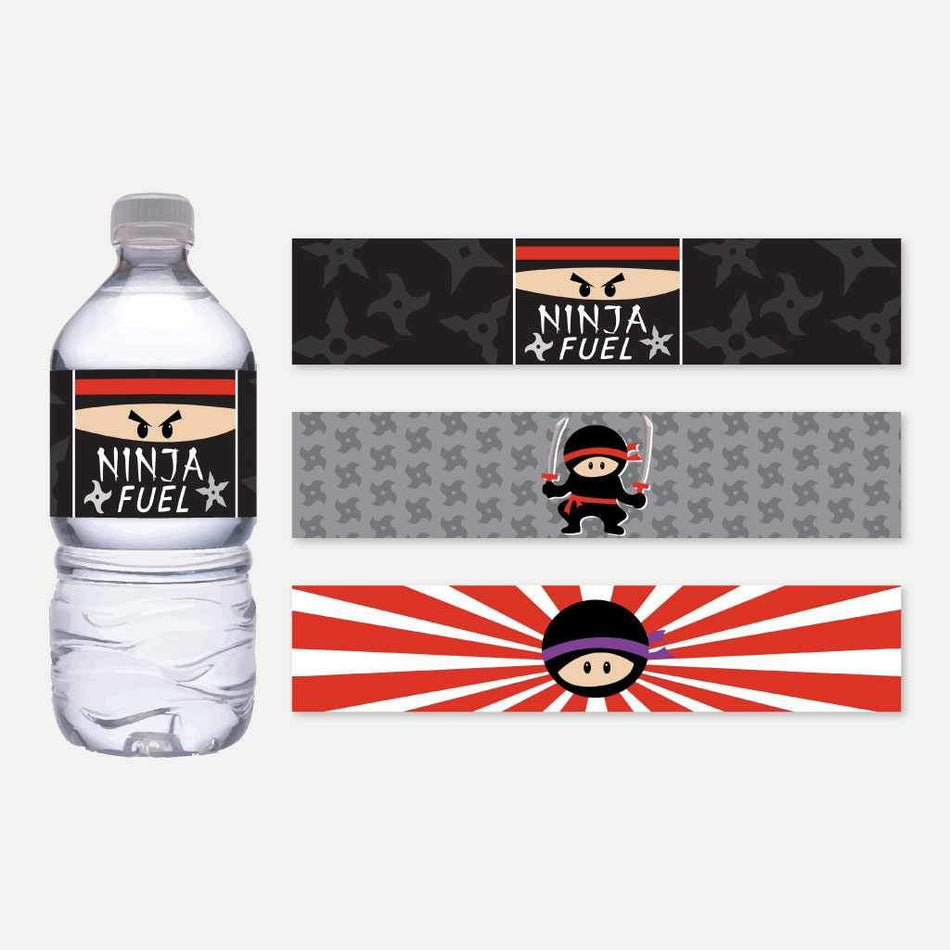 Printable Ninja Kids Party Bottle Label Template | Hadley Designs ...