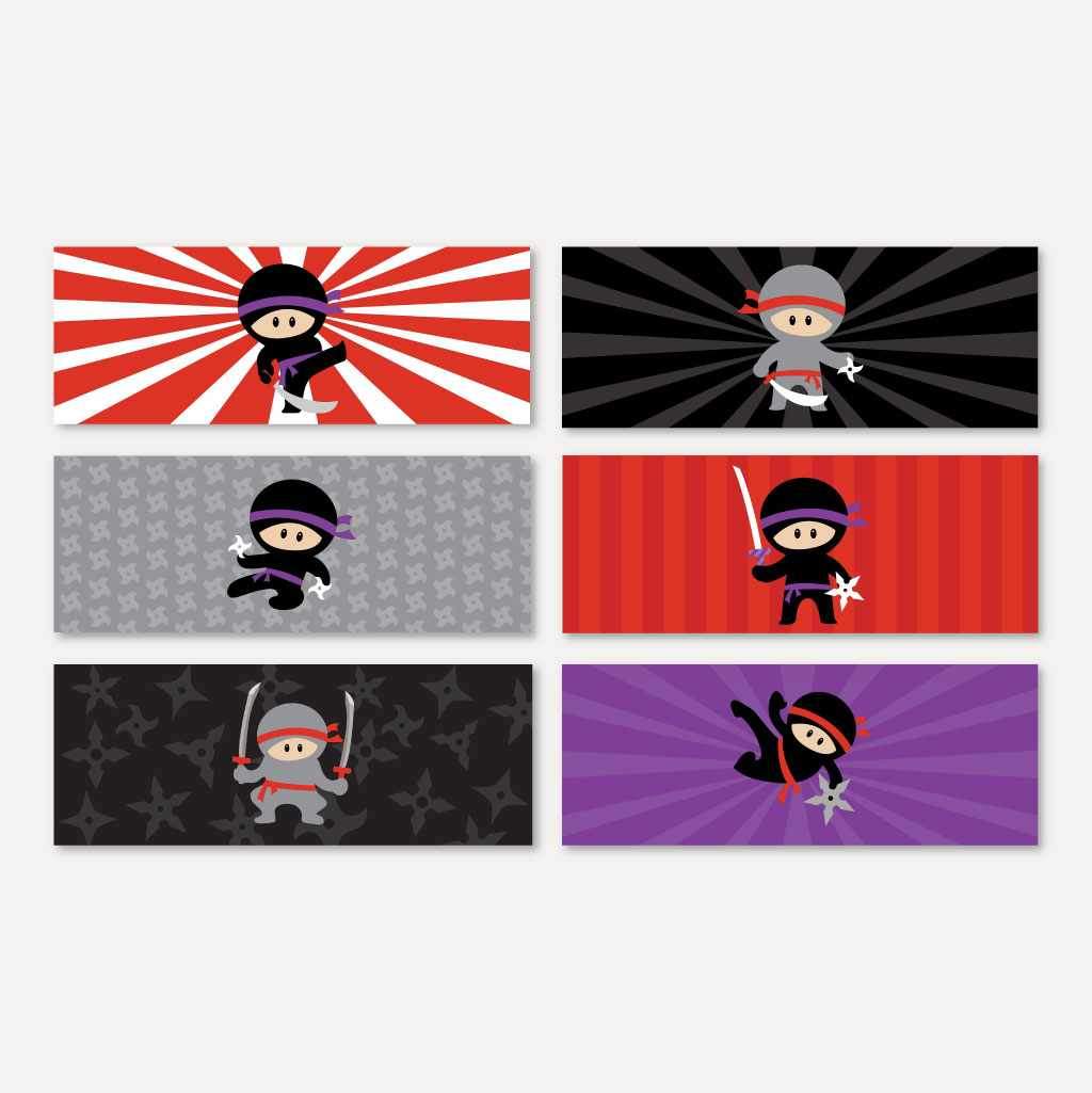 Printable Ninja Kids Party Tin Can Toss Game Template | Hadley Designs