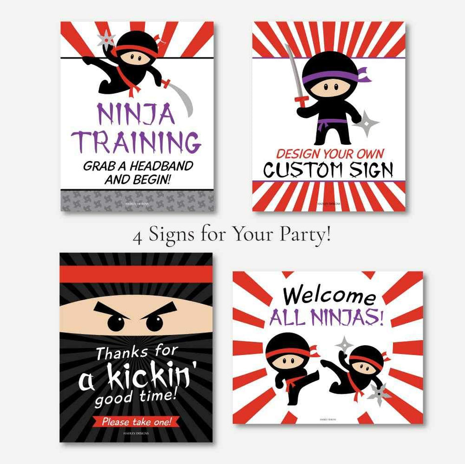 Printable Ninja Kids Party Ultimate Package Templates | Hadley Designs