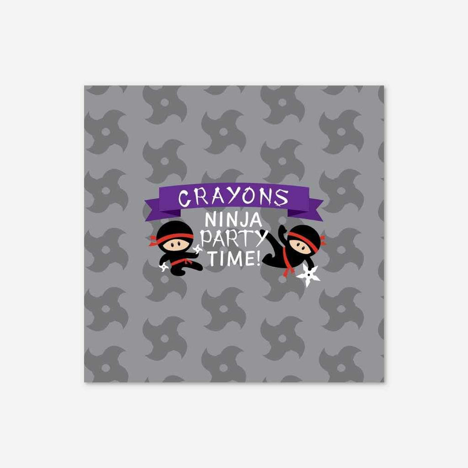 Printable Ninja Kids Party Crayon Label Template | Hadley Designs