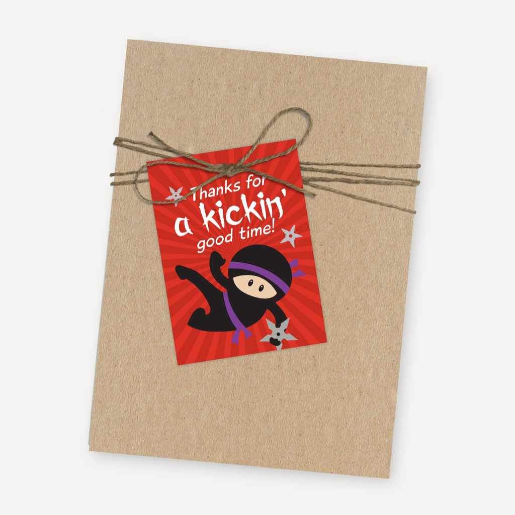 Printable Ninja Kids Party Thank You Favor Tags Template | Hadley Designs