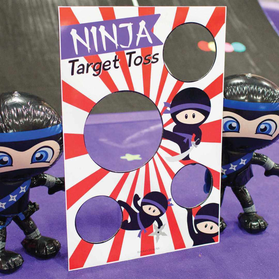 Printable Ninja Kids Party Target Star Toss Template | Hadley Designs ...