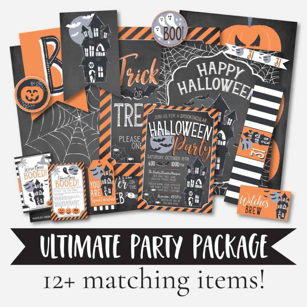 Printable Halloween Party Complete Package Templates | Hadley Designs