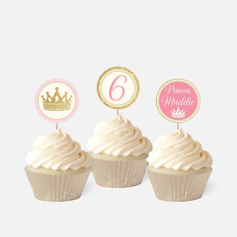 Printable Vintage Princess Kids Party Cupcake Topper Template | Hadley ...