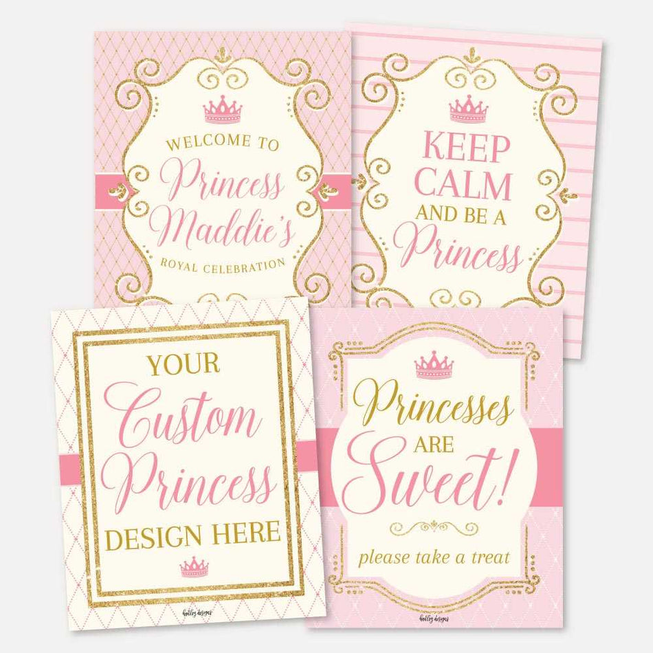 Printable Vintage Princess Kids Party Sign Set Template | Hadley ...