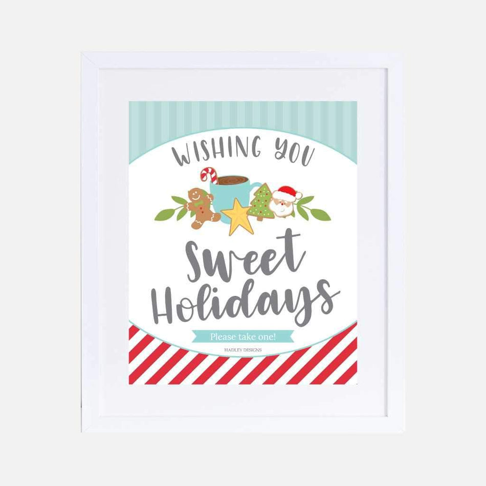 Printable Christmas Cookie Exchange Favor Sign Template | Hadley Designs