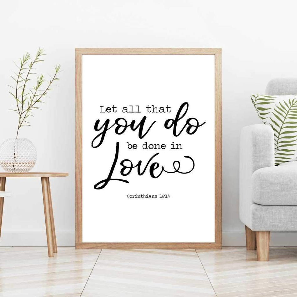 Printable Corinthians 16:14 Wall Art Template | Hadley Designs