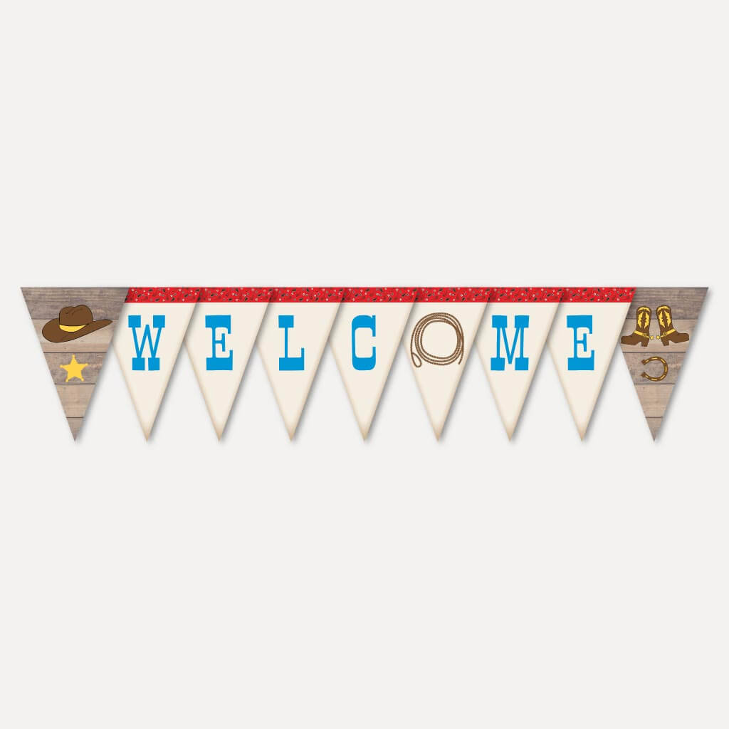 Printable Cowboy Baby Shower Banner Template | Hadley Designs - Printables