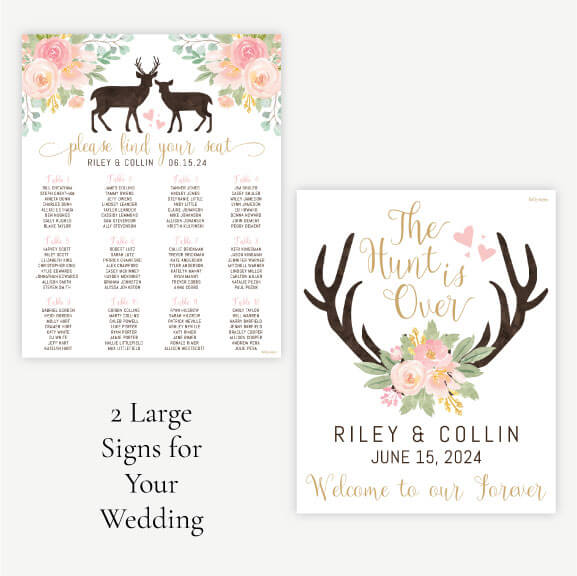 Printable Deer Antler Wedding Complete Package Templates | Hadley ...