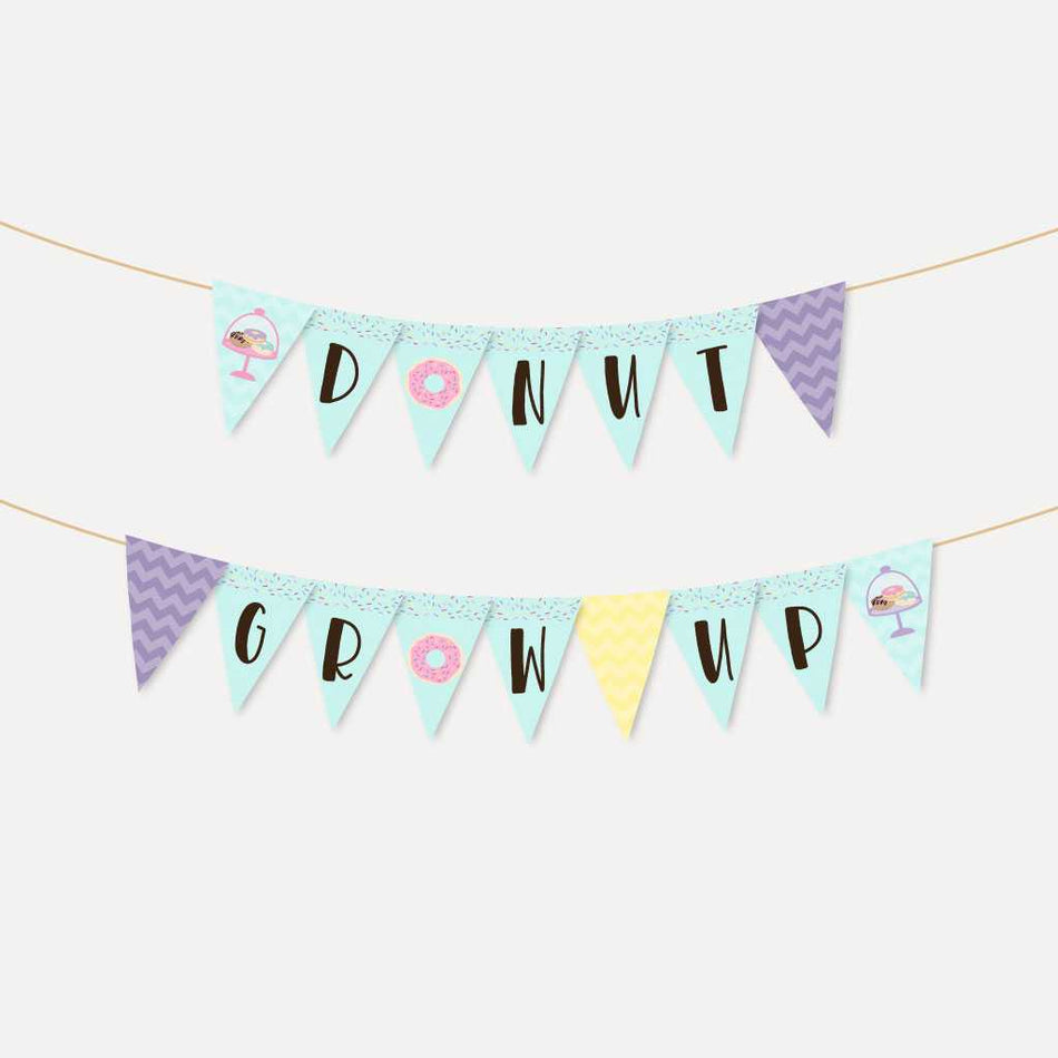 Printable Donut Kids Party Banner Template | Hadley Designs - Printables