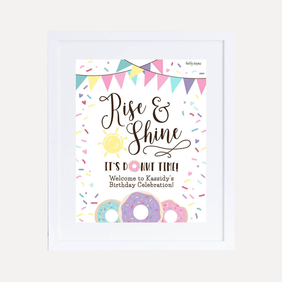 Printable Donut Kids Party Welcome Sign Template | Hadley Designs ...