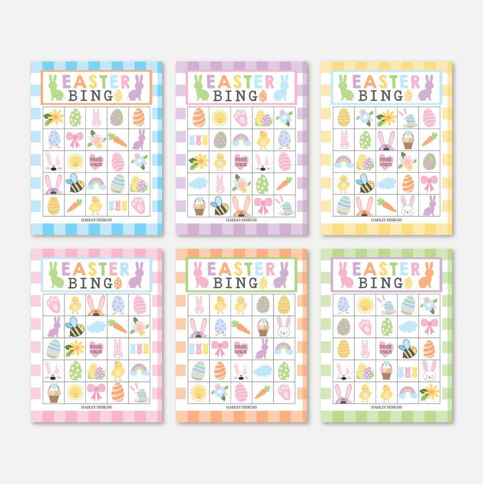 Printable Easter Party Bingo Game Template | Hadley Designs - Printables