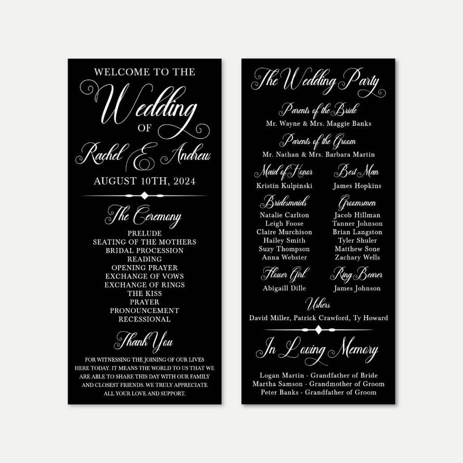 Printable Elegant Monogram Wedding Program Template | Hadley Designs