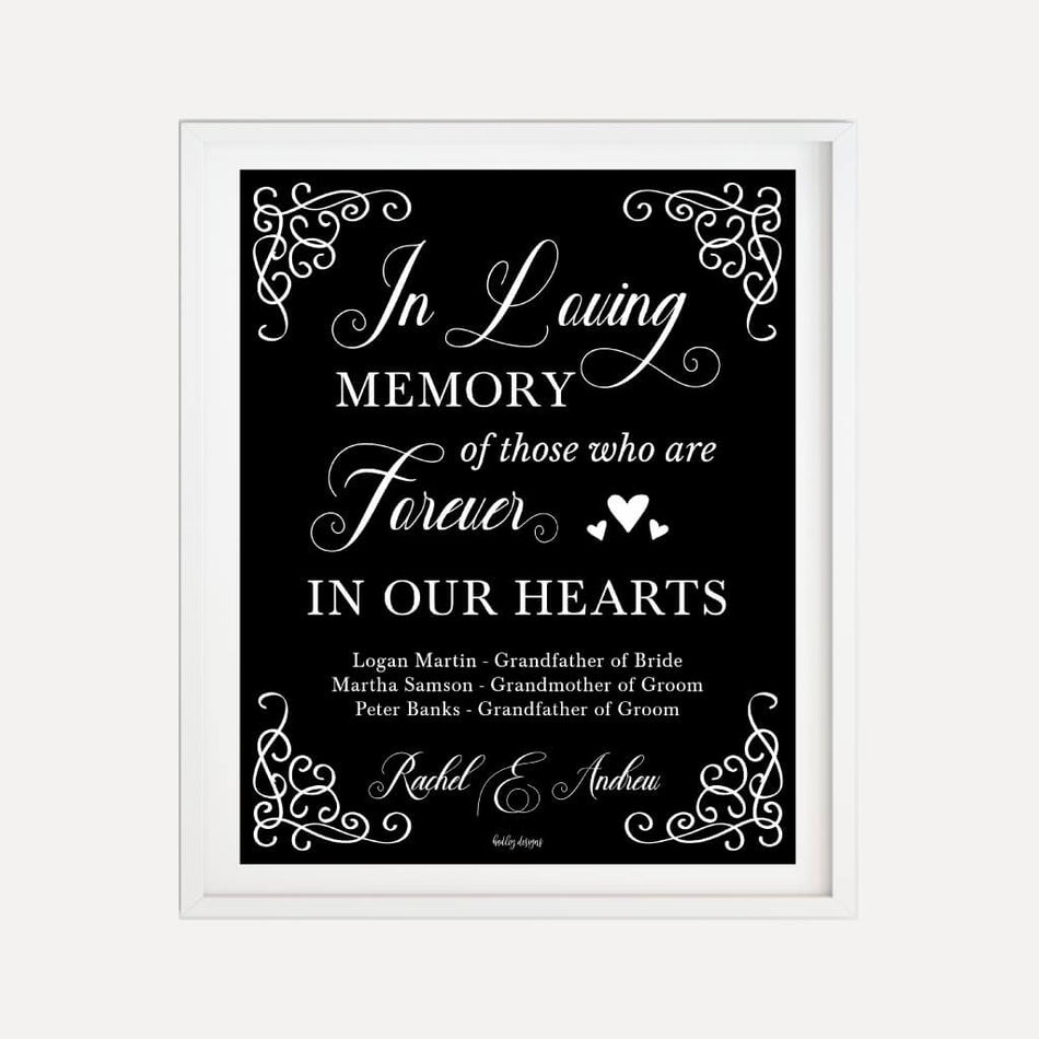 Printable Elegant Monogram Wedding In Loving Memory Sign Template ...