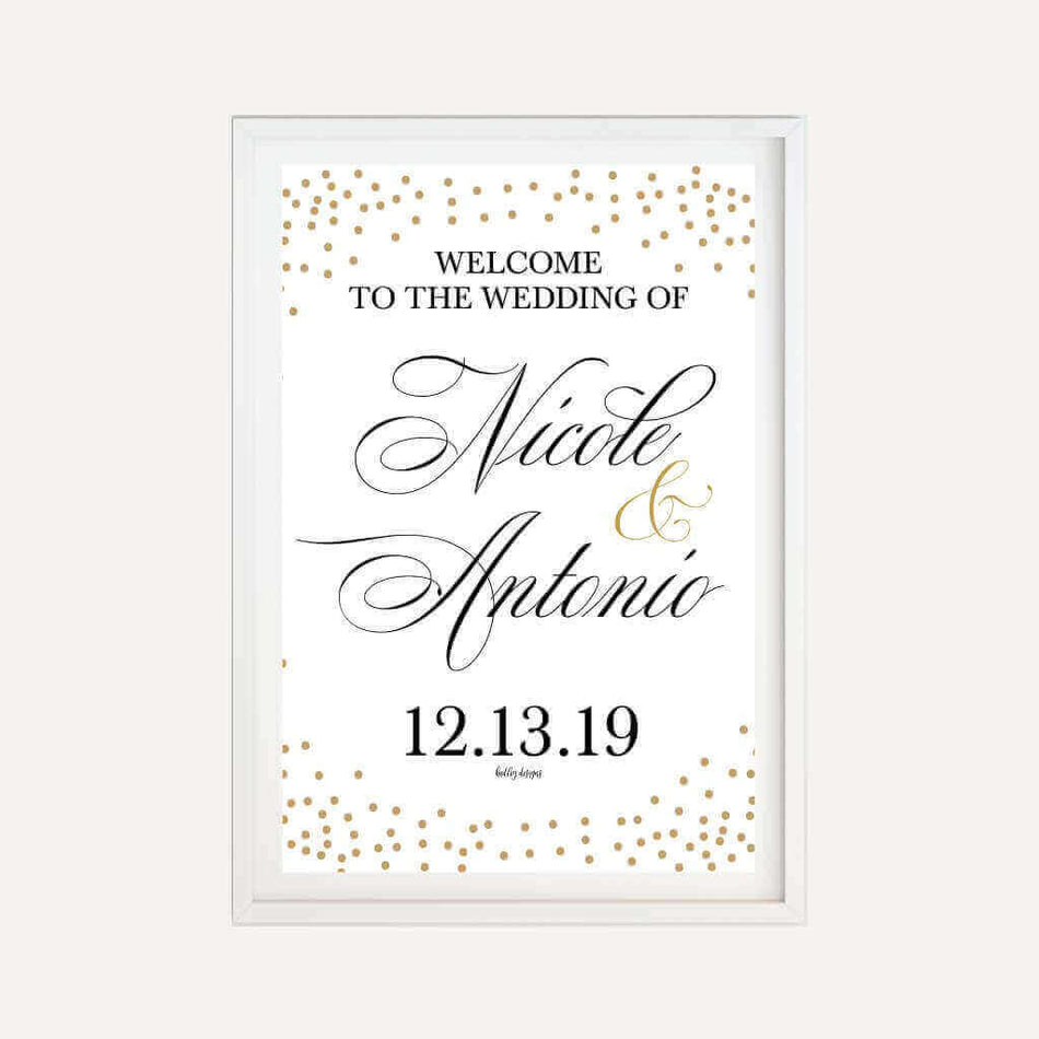 Printable Elegant New Years Eve Wedding Welcome Sign Template | Hadley ...