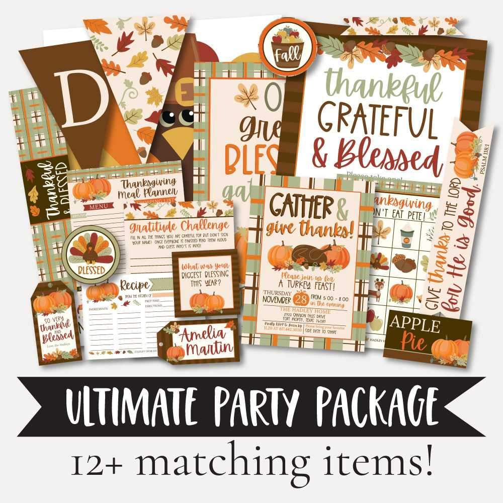 Printable Fall Party Complete Package Templates | Hadley Designs