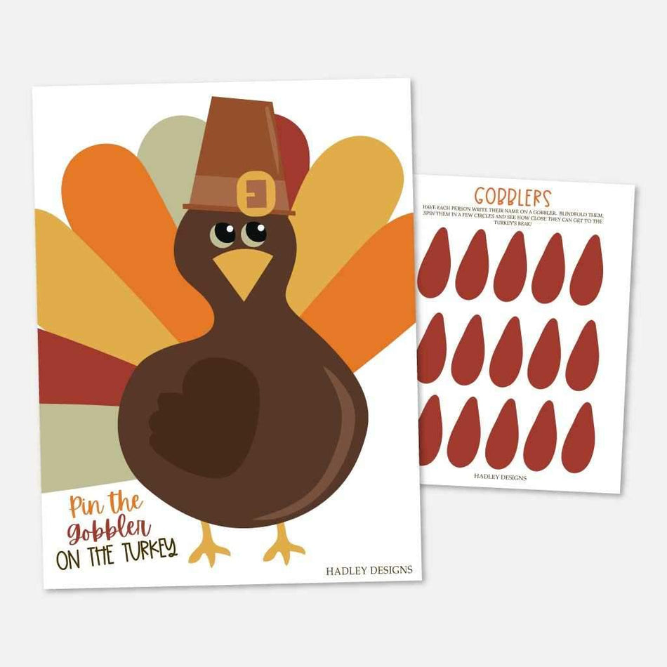 Printable Pin The Gobbler Game Template | Hadley Designs