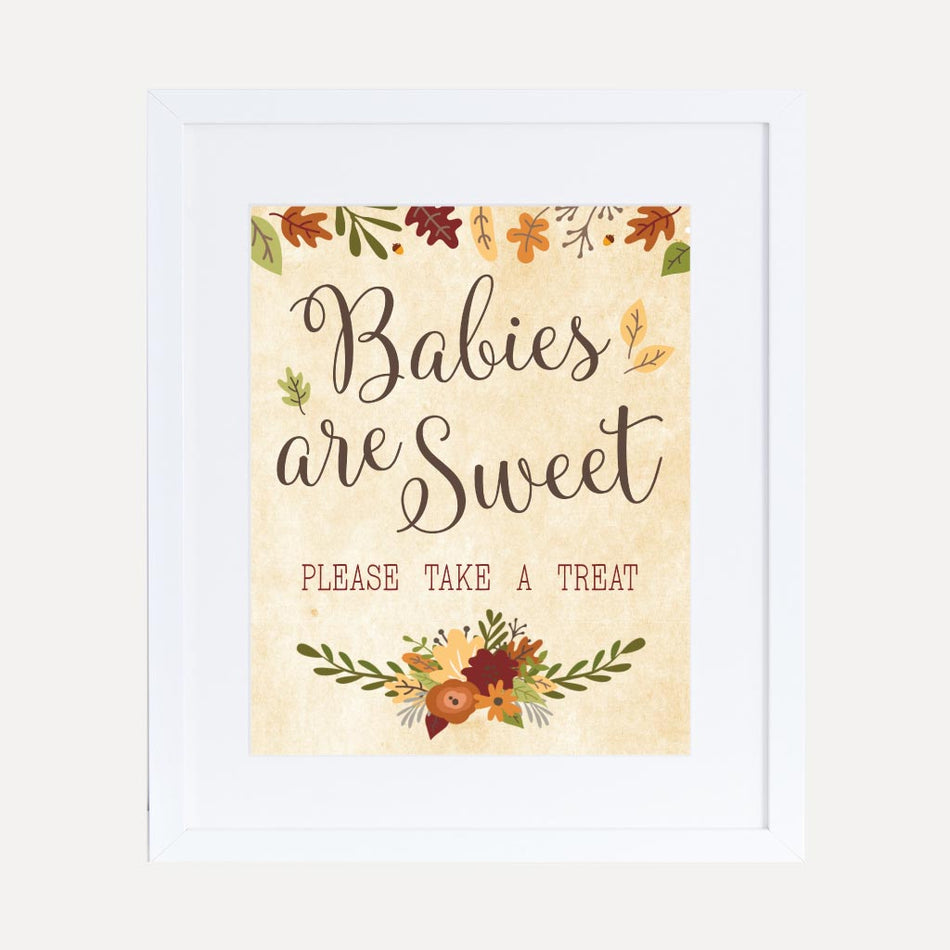 Printable Fall Rustic Baby Shower Treat Sign Template | Hadley Designs