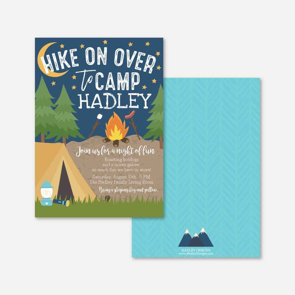 Printable Camping Party Invitation Template | Hadley Designs