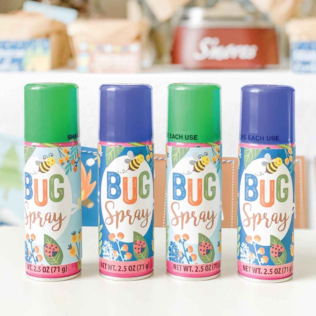 Printable Camping Party Bug Spray Label Template | Hadley Designs