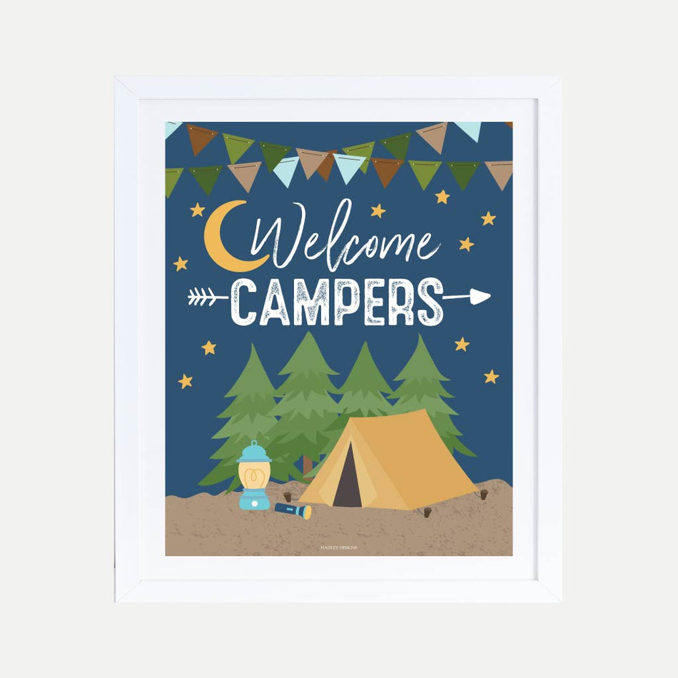 Printable Camping Party Welcome Sign Template | Hadley Designs