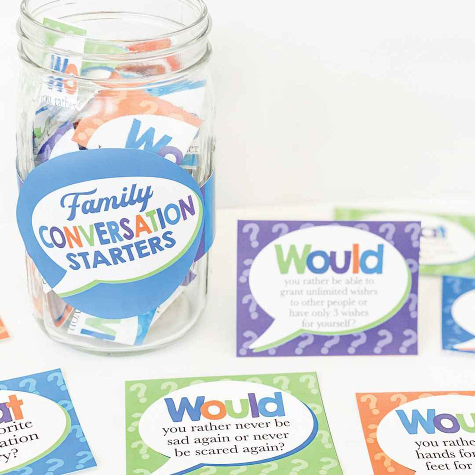 Printable Family Conversation Starters Template | Hadley Designs