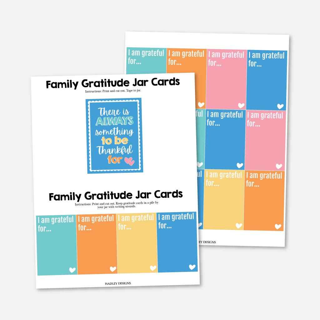 Printable Gratitude Jar Templates | Hadley Designs - Printables