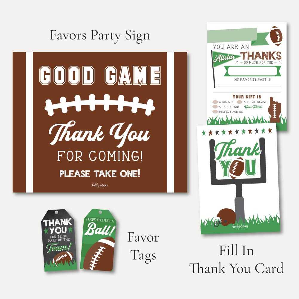 Printable Field Football Kids Party Complete Package Templates | Hadley ...