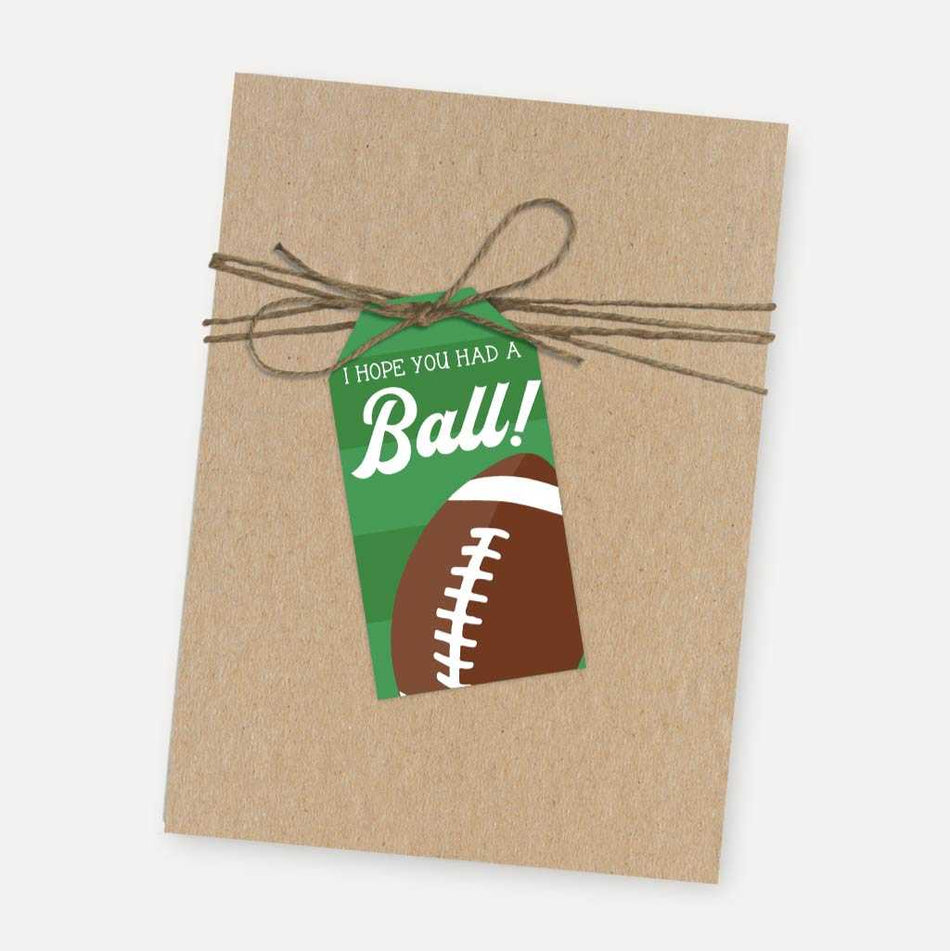 Printable Field Football Kids Party Thank You Favor Tags Template ...